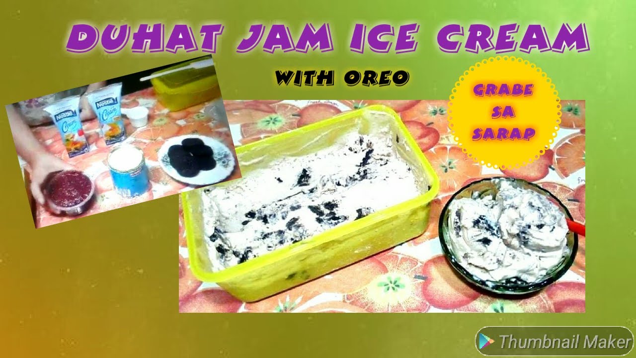DUHAT JAM ICE CREAM with OREO - very delicious!!! - YouTube