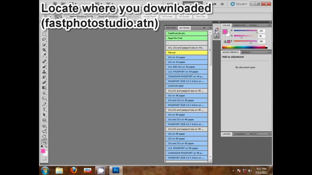 How To Load Adobe Photoshop Actions - YouTube
