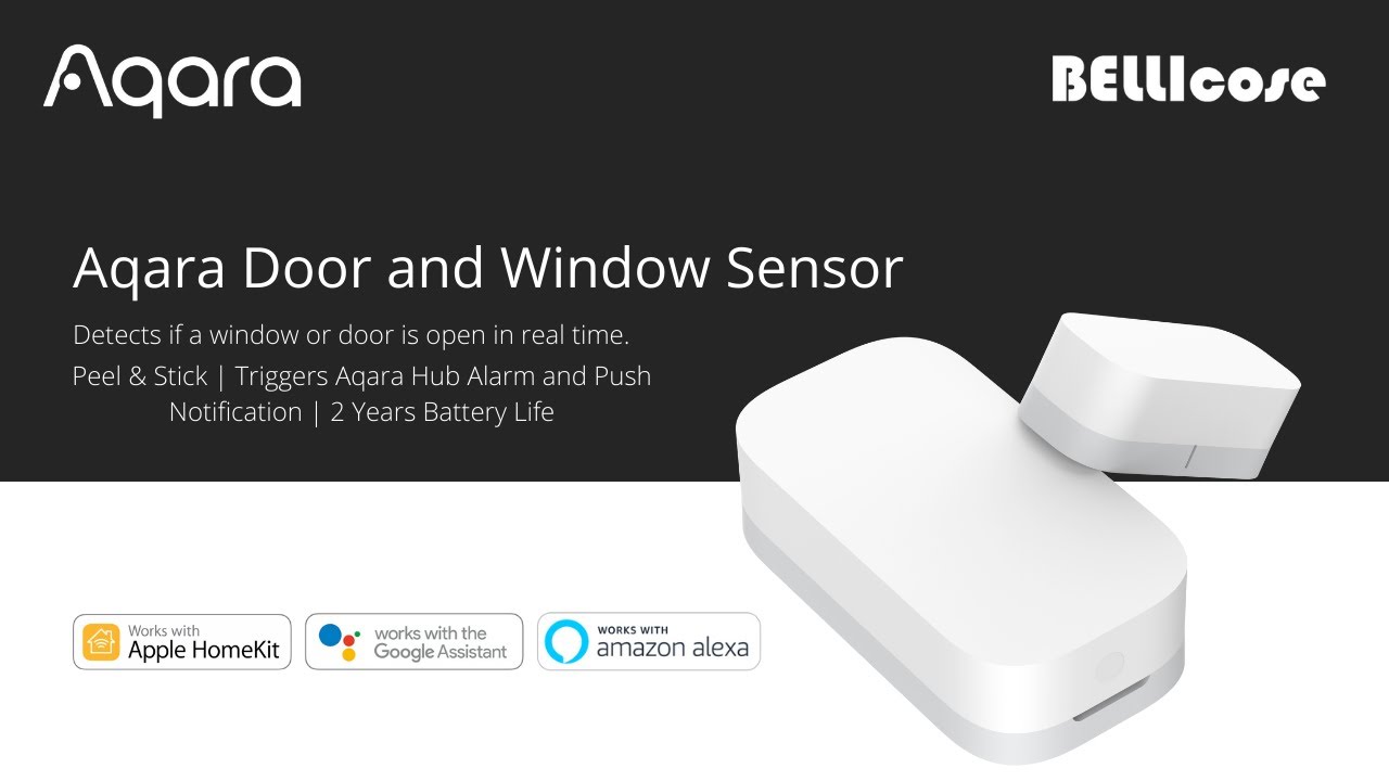 Aqara Door and Window Sensor setup video, Detects if a window or door ...
