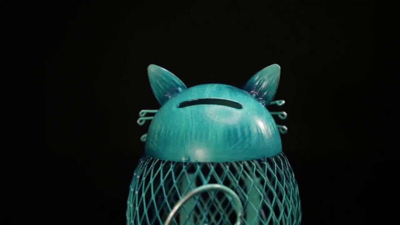 Blue Cat Shaped Coin Bank - YouTube