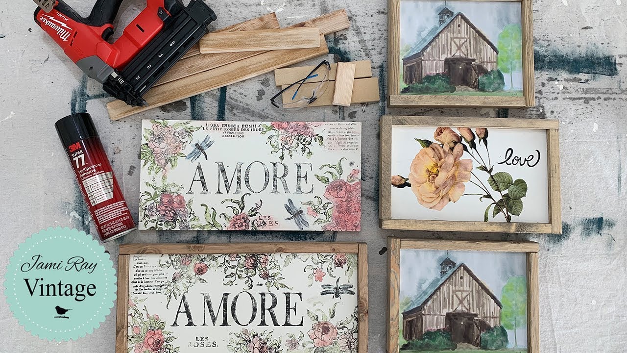 🔴 How To Make Farmhouse Signs And Frame Them - YouTube