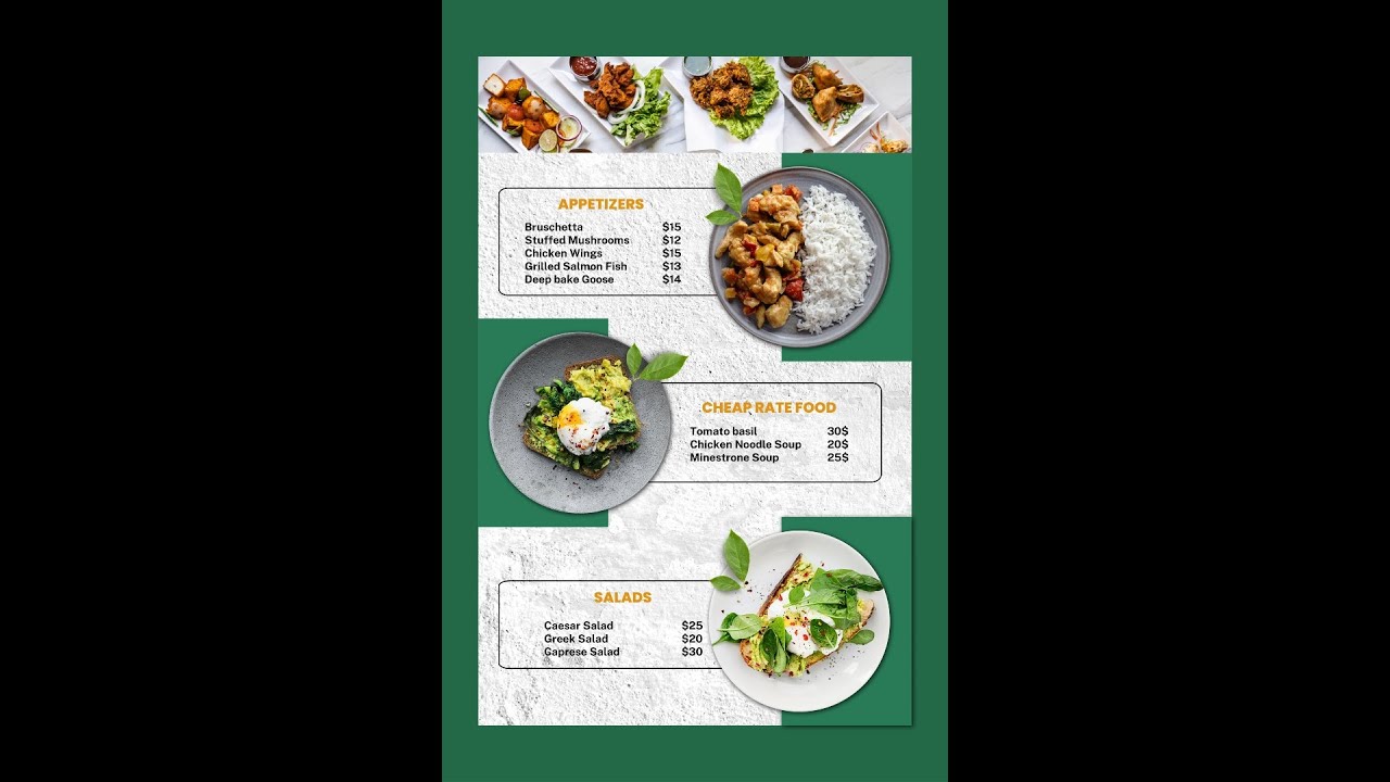 How to design a food menu / restaurant menu card design #illustrator # ...