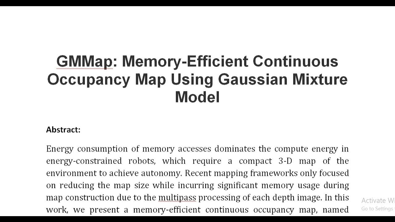 Gmmap Memory Efficient Continuous Occupancy Map Using Gaussian Mixture
