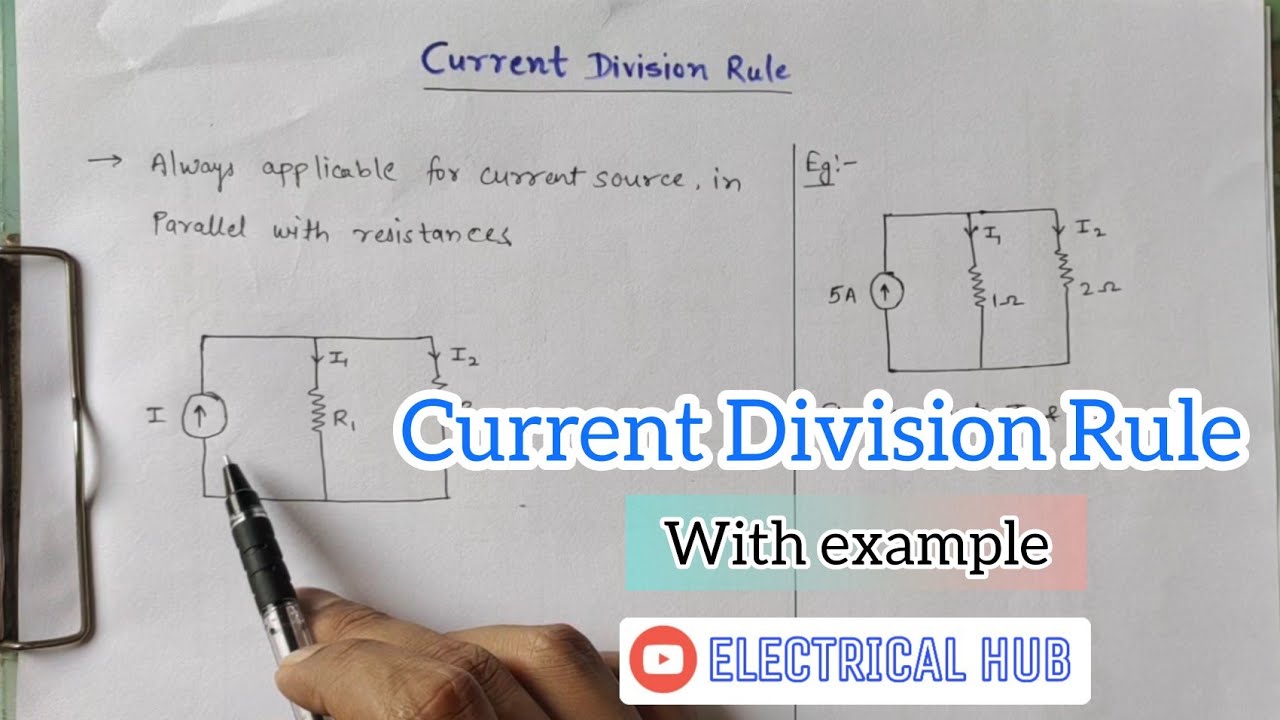 Current Division Rule (CDR) | Electrical Circuit/Network Basics - YouTube