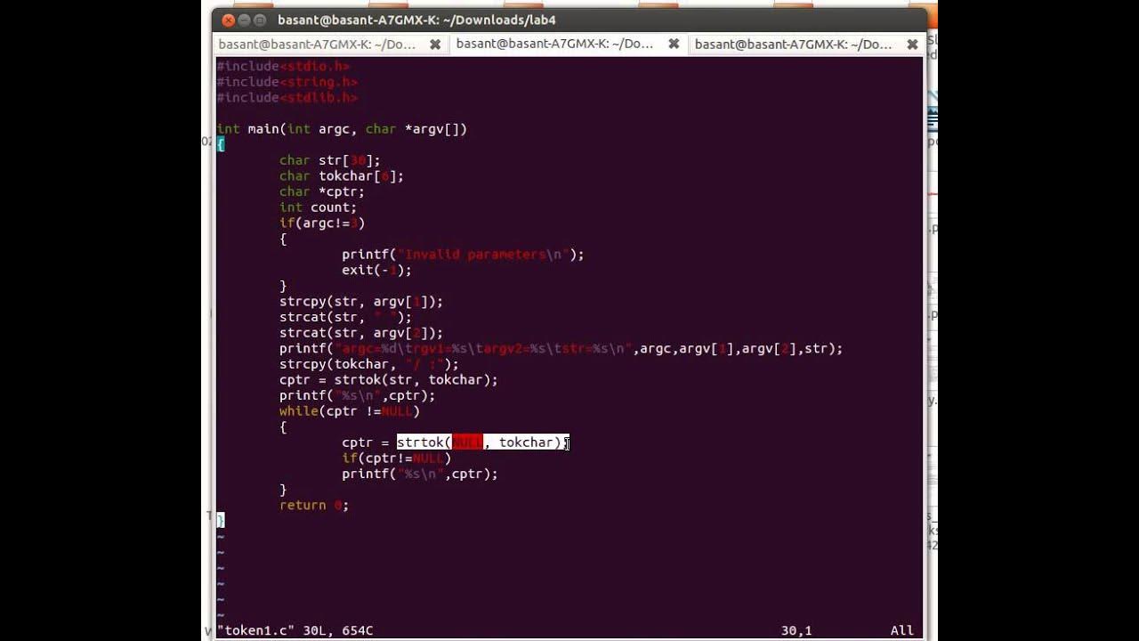 How to parse the string using strtok( ) function in Linux. - YouTube
