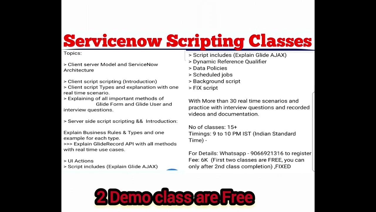 servicenow Scripting Online Training #servicenow #skfacts #servicenowdeveloper - YouTube