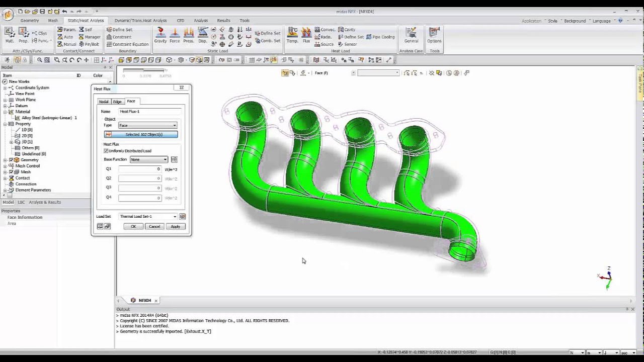 [FEA Tutorial] Heat Transfer Analysis on a Manifold Exhaust with midas ...