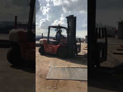 Shifting material using forklift - YouTube