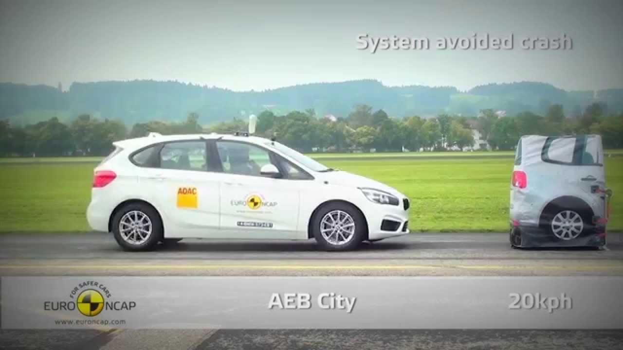 BMW 2 Series Active Tourer AEB City Test - Active Guard - YouTube