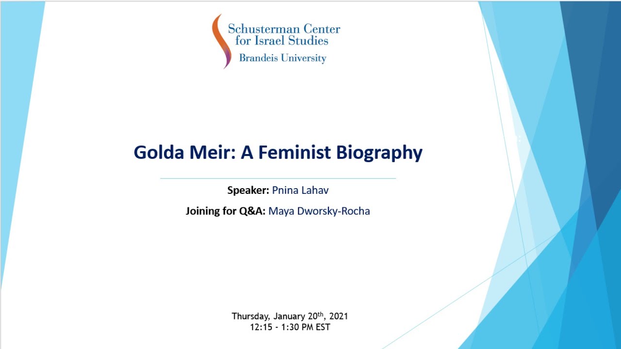 Golda Meir: A Feminist Biography - YouTube