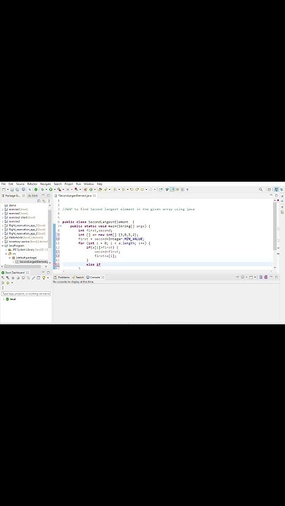 Java Program To Find Second Largest Number In The Given Array Youtube