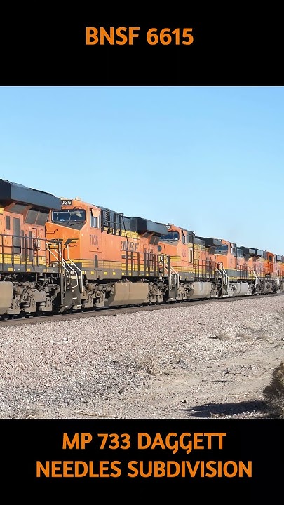 BNSF 6615 EB MP 733 NEEDLES SUB DAGGETT 12-1-2023 #railfreight #railway #automobile - YouTube