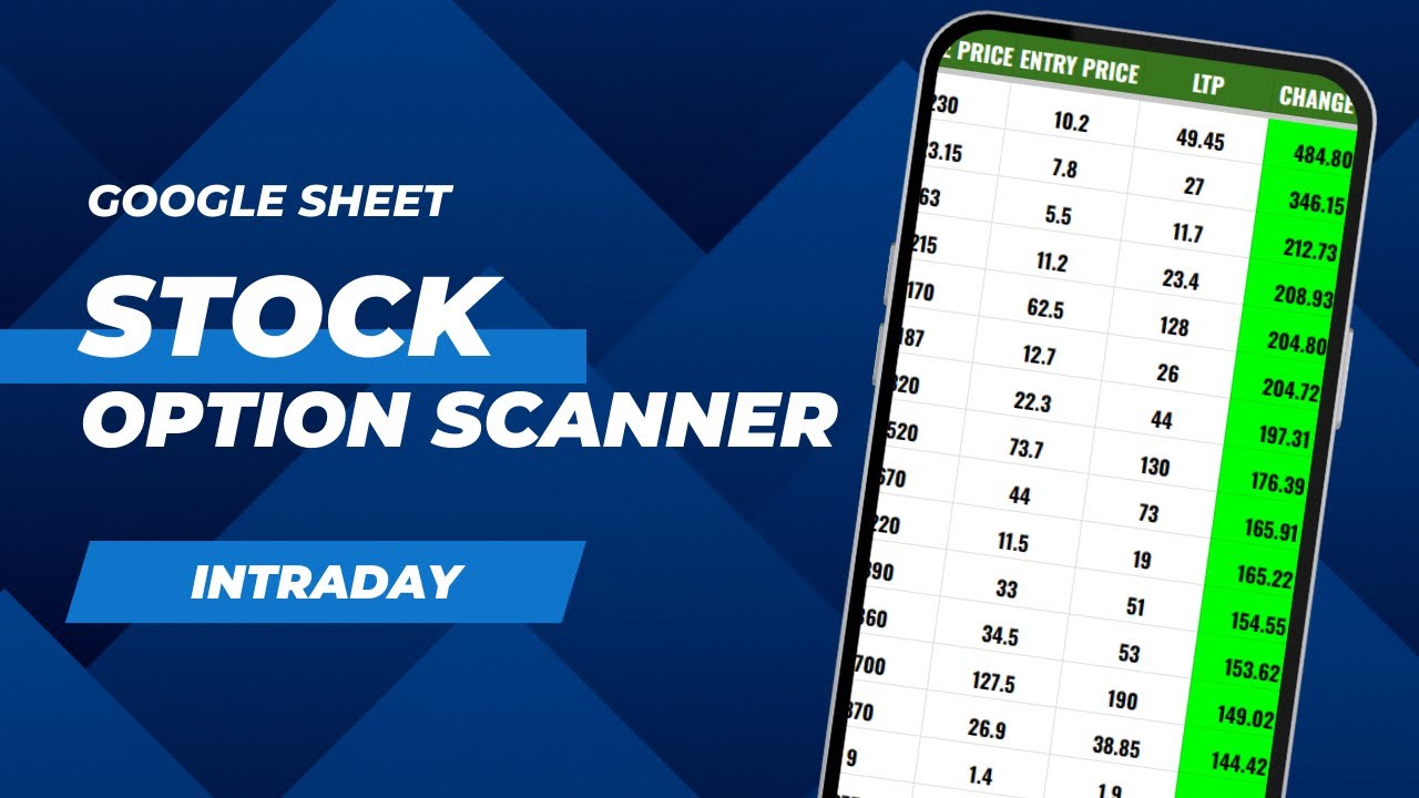 Intraday Stock Option Scanner with google sheet - YouTube