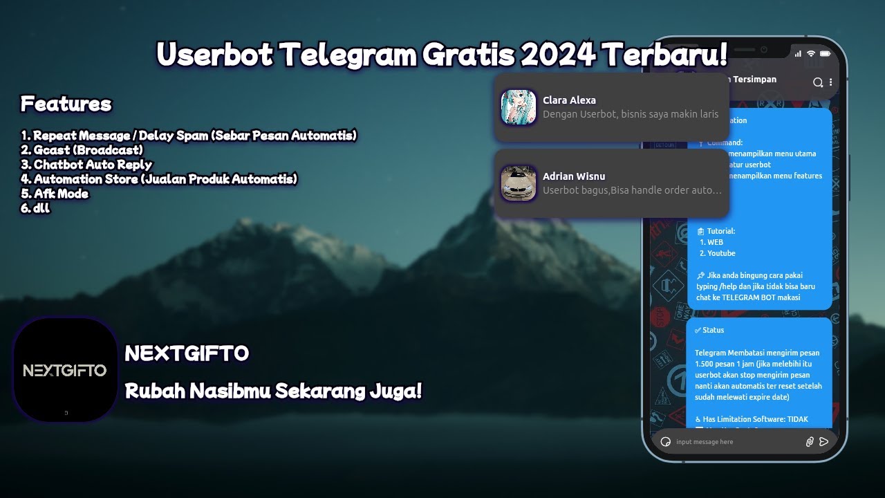 Userbot Telegram Gratis Terbaru 2024 Modal Subscribe Socmed Bisa buat GCAST SPAM JASEB ...