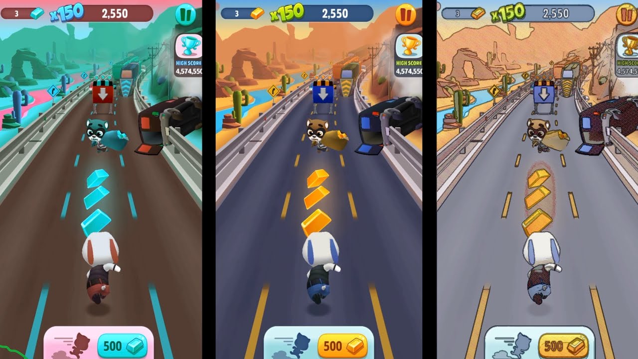 Talking Tom Gold Run | Colors Reaction | New Update Racoon Boss crash ...