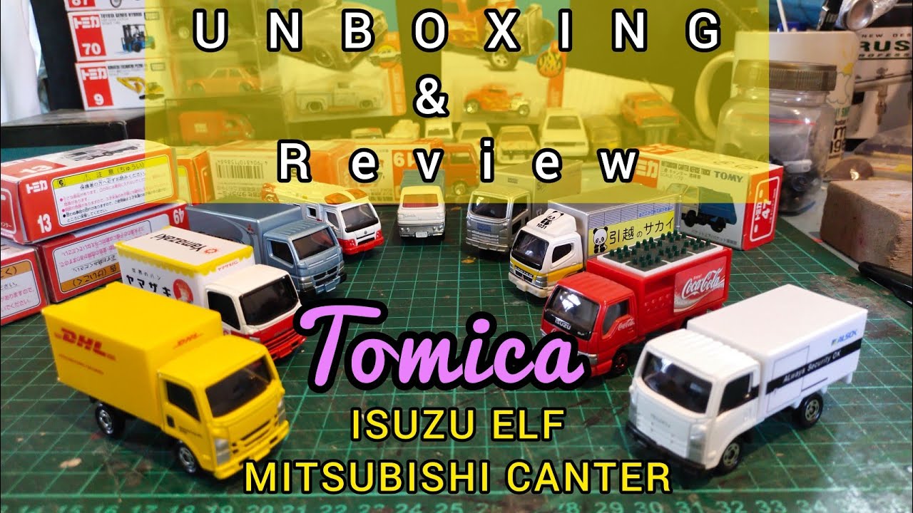 Unboxing Tomica Isuzu Elf & Review Mitsubishi Canter - YouTube