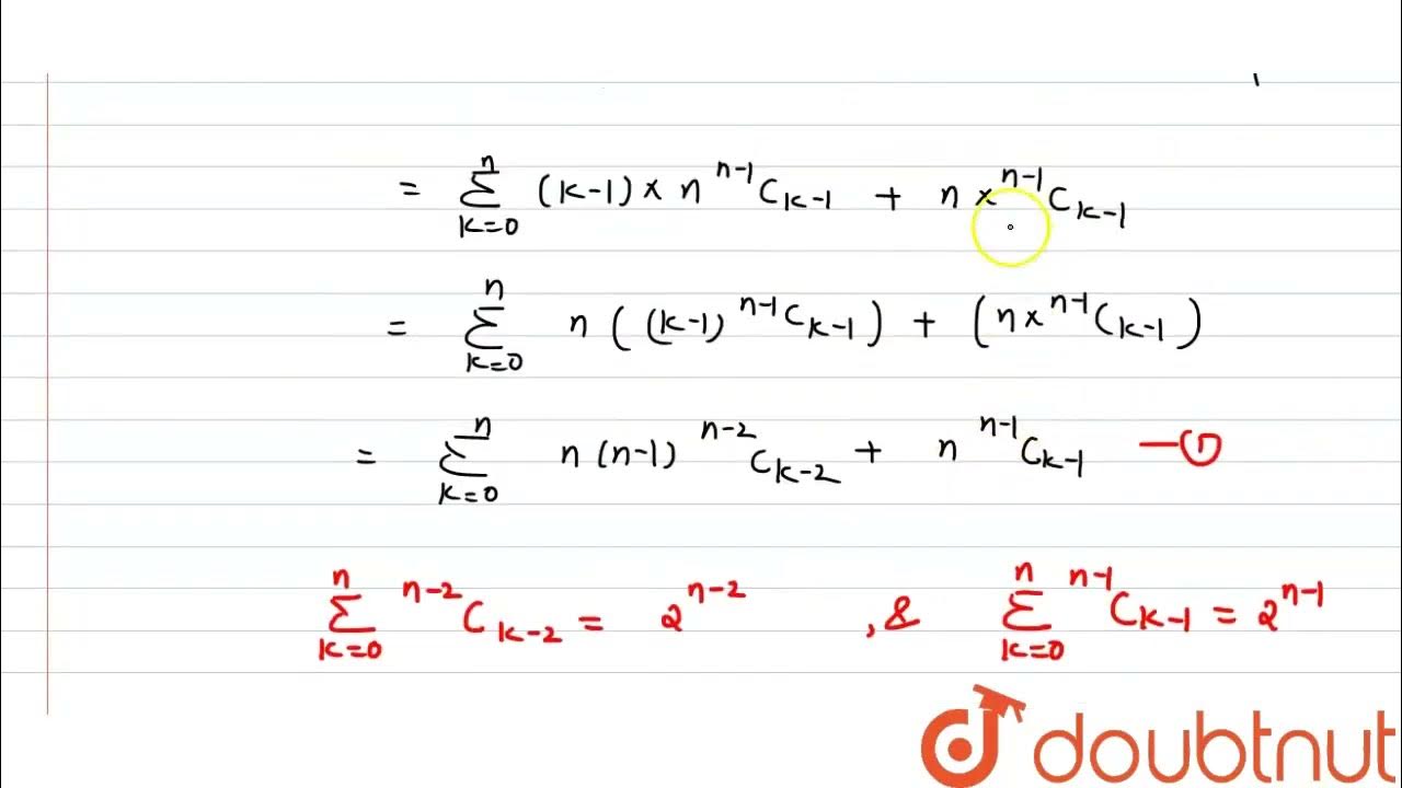 Suppose det [{:(sum_(k=0)^(n)k,,sum_(k=0)^(n).^nC_(k)k^2),(sum_(k=0)^(n).^nC_(k)k,,sum_(k=0)^(n ...