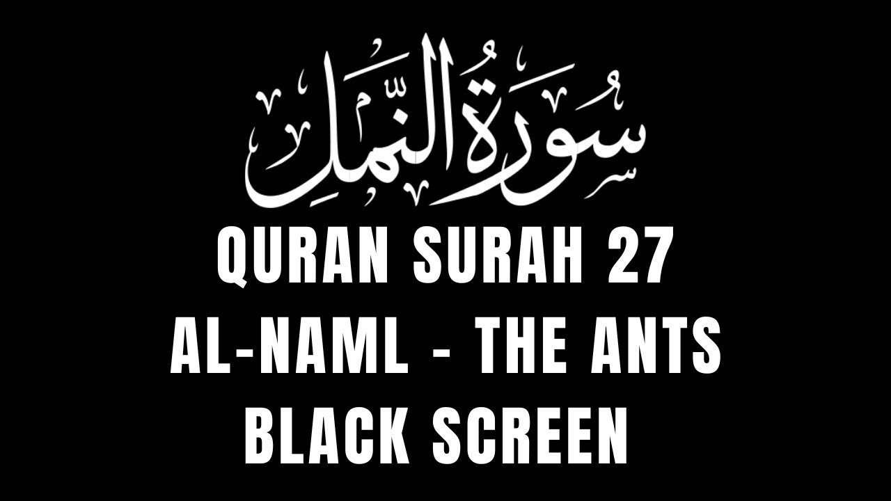 Most Beautiful Quran Recitation of Surah Al-Naml. The Ants. Black ...