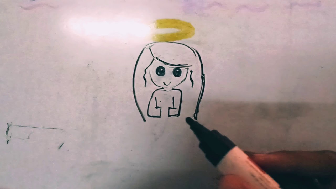 How to draw a cute angel 🌈 - YouTube