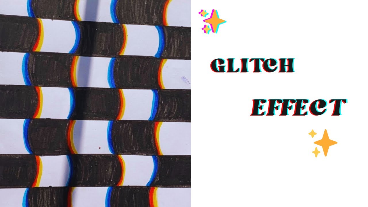 How to draw 3d glitch effect tutorial ?🤔 - YouTube