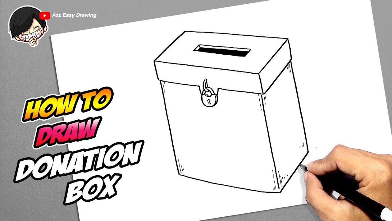How to draw Donation Box - YouTube