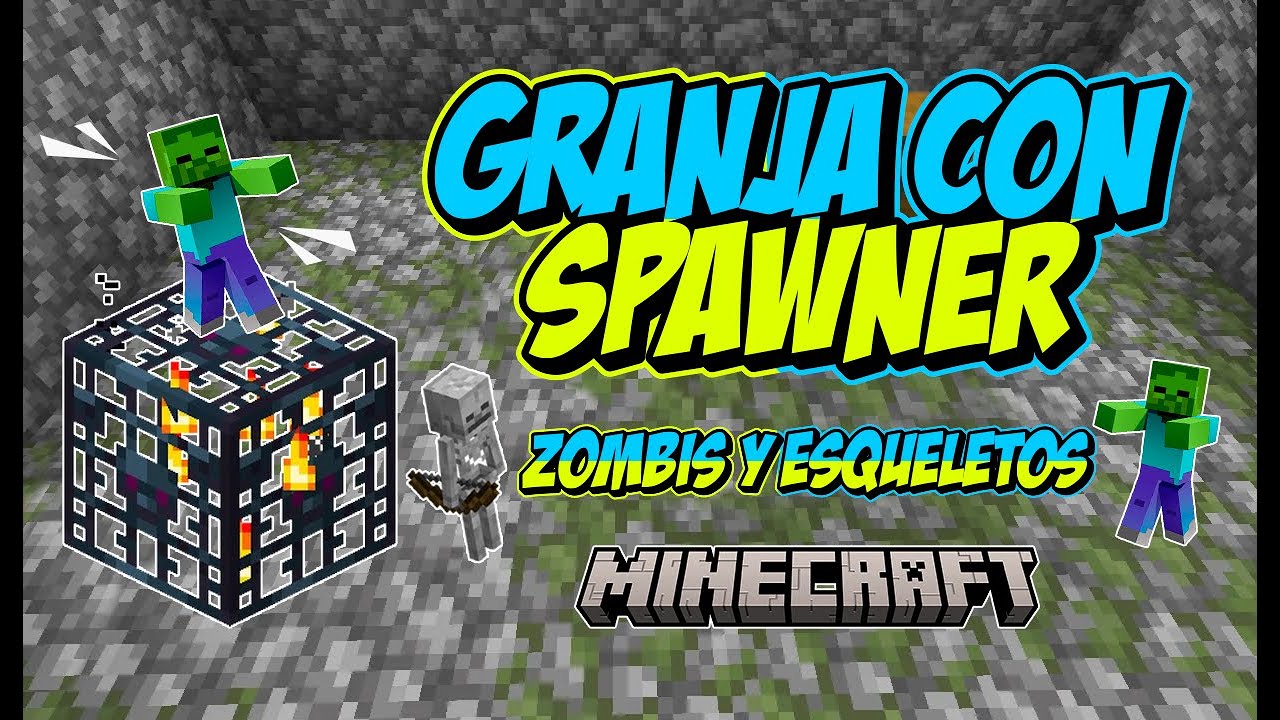Granja con SPAWNER de Zombies y Esqueletos Minecraft Bedrock&Java - YouTube