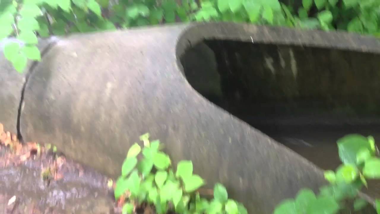Storm drain Outfall during heavy rain - YouTube