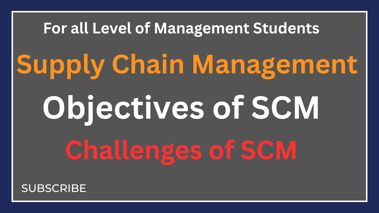 Concept of Supply Chain Management II Objectives of supply chain ...