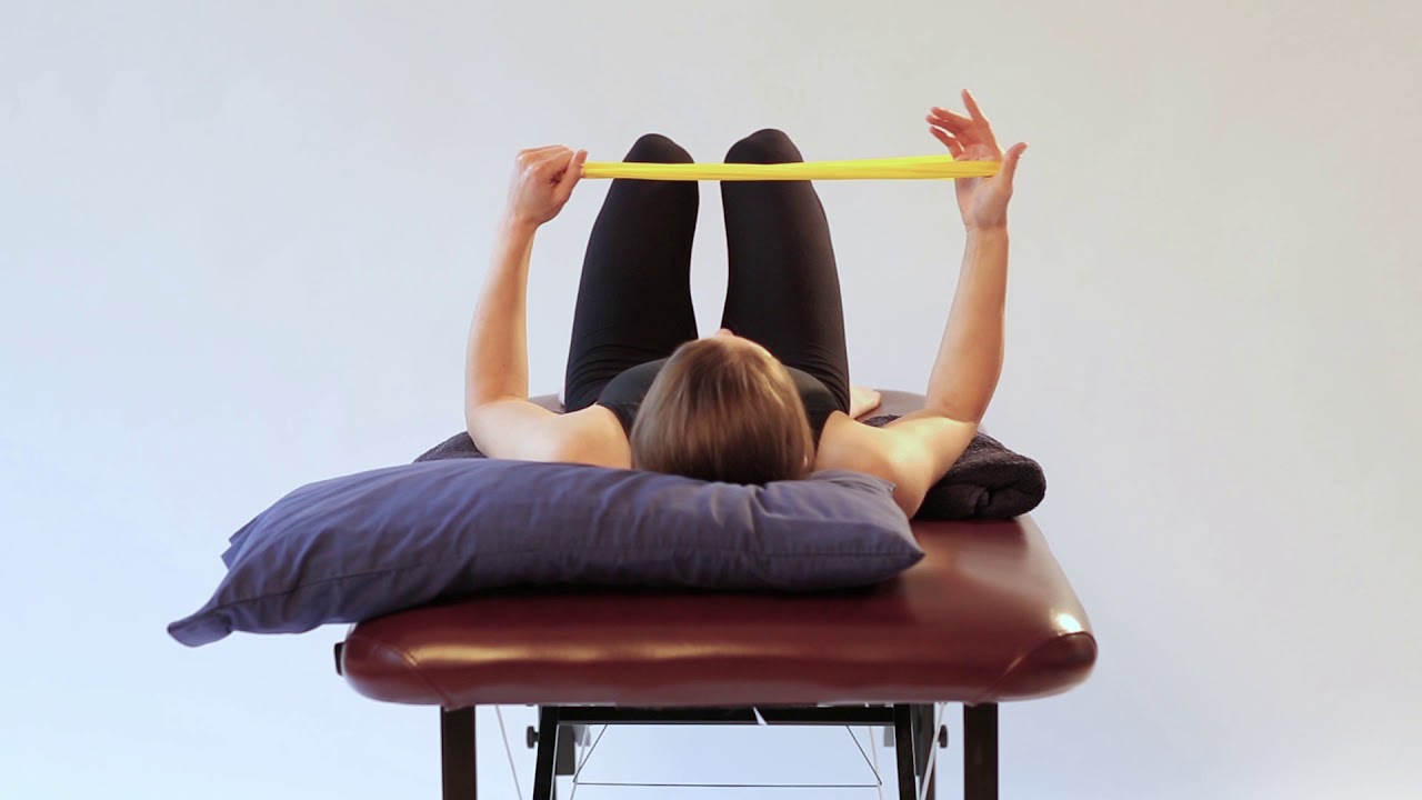 Ext rot in lying with band - YouTube