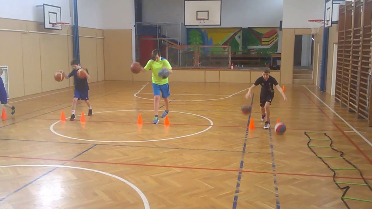 Two Cones Simultaneous Push Dribble (Front to Back) www.BasketallDrills ...