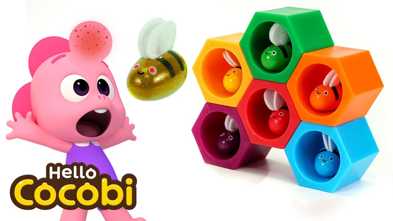Colorful Toy Bees and Beehives | Cocobi Colors | Hello Cocobi - YouTube