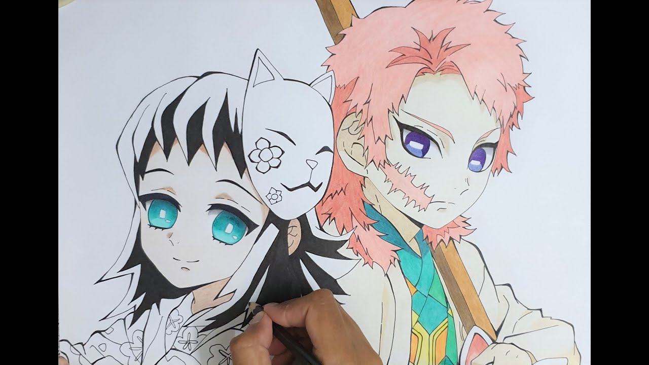 Speed Drawing of Sabito&Makomo of Demon Slayer Kimetsu no Yaiba( 鬼滅の刃 ...