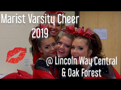 Marist Varsity Cheer 2019 @ Lincoln Way Central & Oak Forest - YouTube