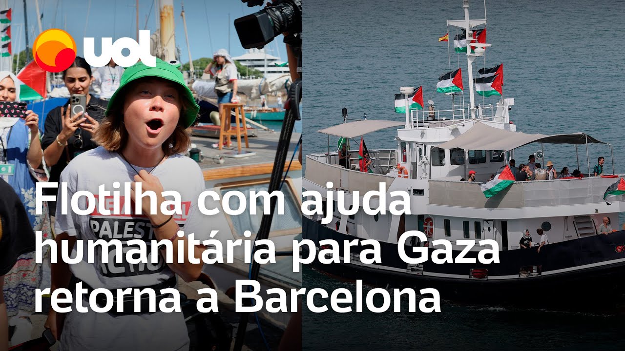 Flotilha com ajuda humanitária para Gaza retorna a Barcelona; Greta e ...