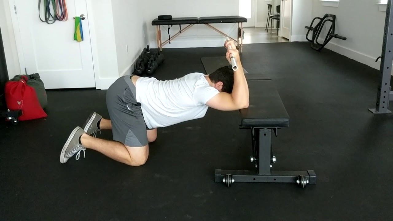 Kneeling Thoracic/Lat/Triceps Mobility with Dowel - YouTube
