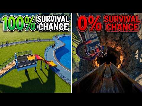 100% vs 0% Survival Chance Water Slides #5 – Planet Coaster 2