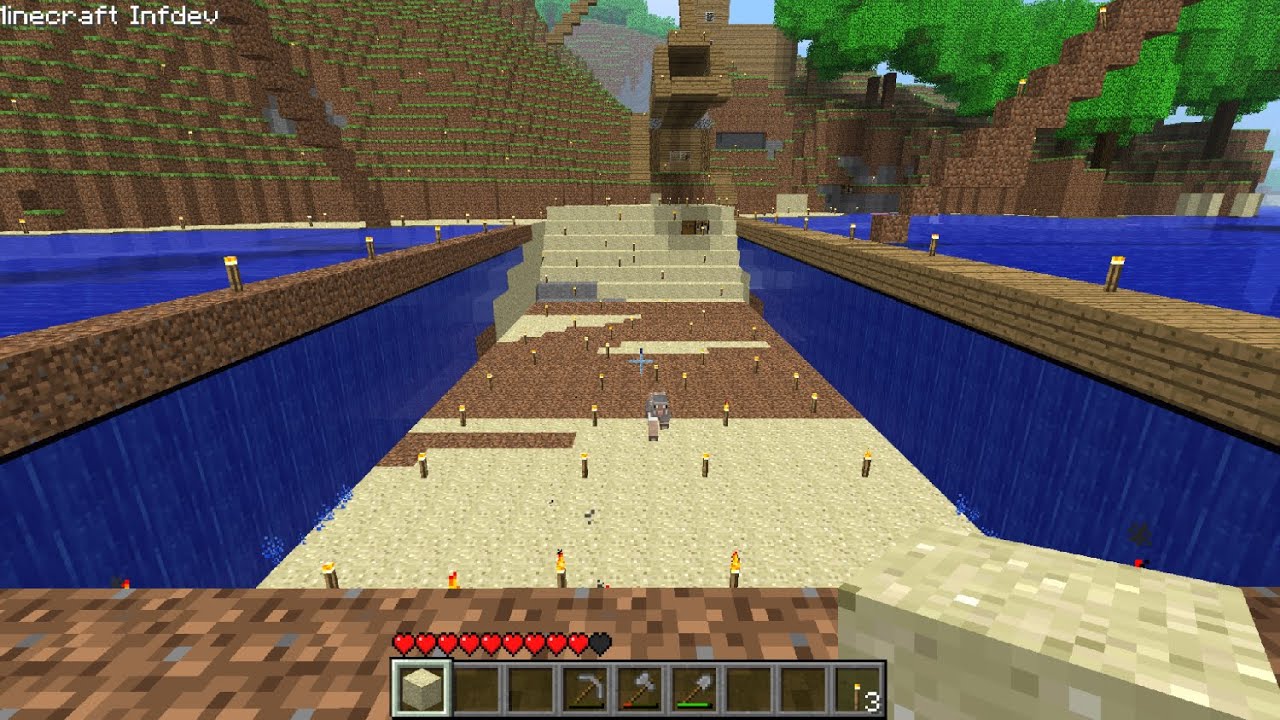 Water bridge - Minecraft Infdev Survival #10 - YouTube