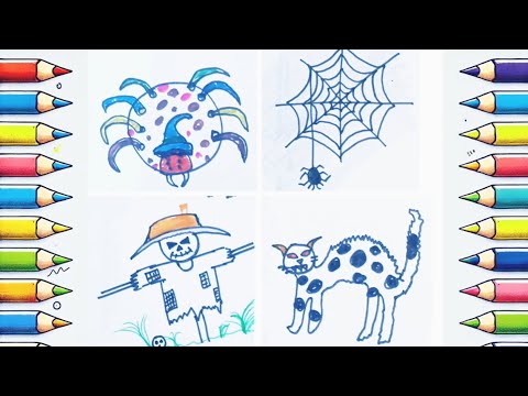 Learn to Draw Spooky Halloween Characters | Easy Step-by-Step Tutorial ...