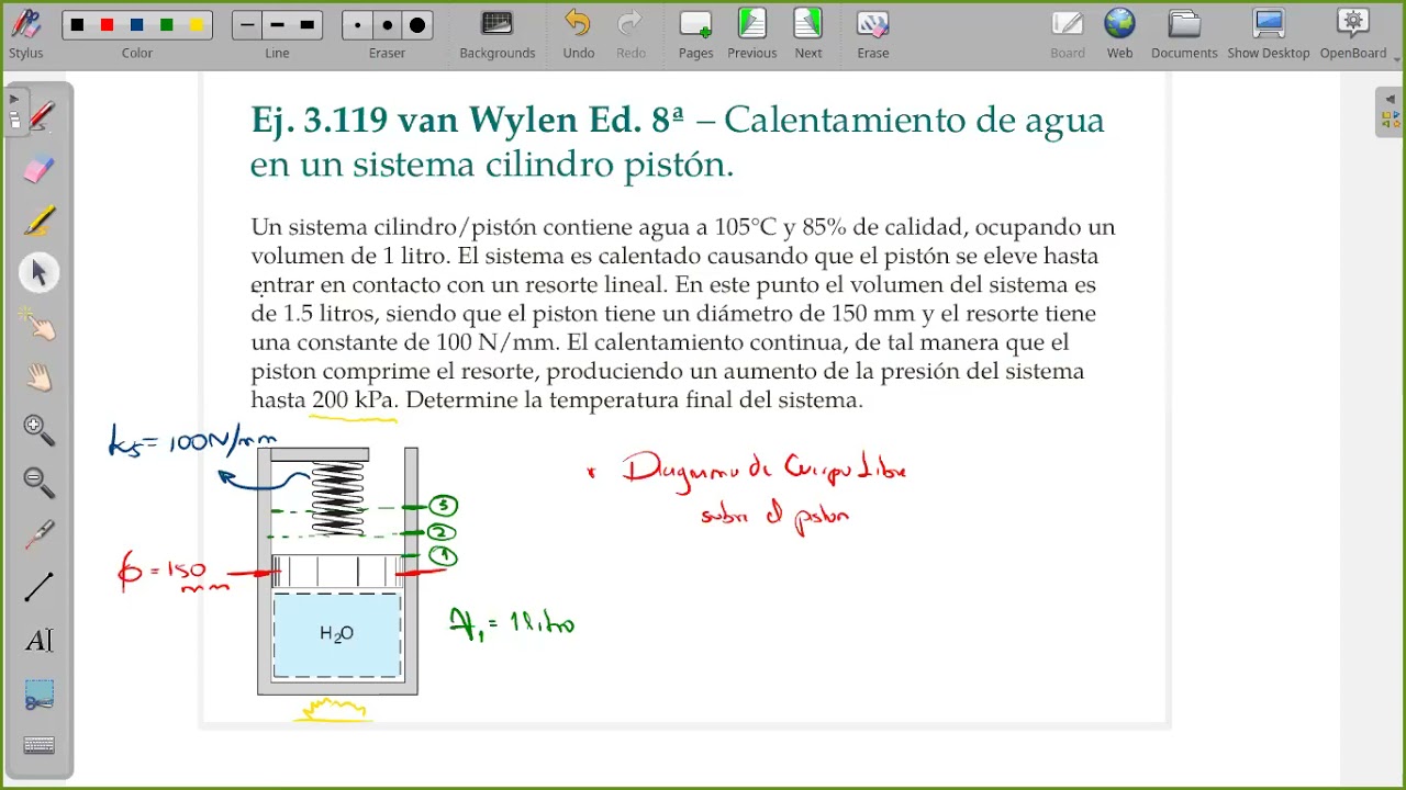 Clase 10 Ejercicios 1er Parcial Sistema cilindro pistón resorte - YouTube