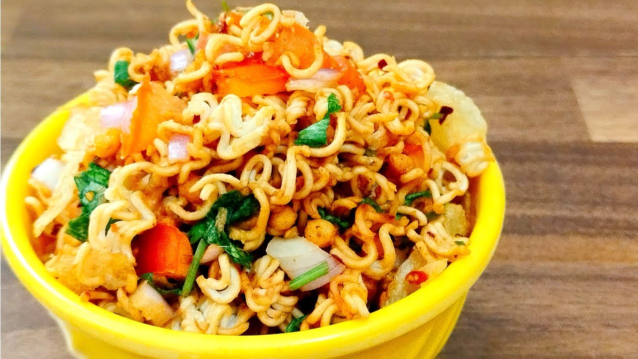 Instant Maggi Bhel Recipe I Maggi Breakfast Recipe in 5 Minutes I Maggi ...