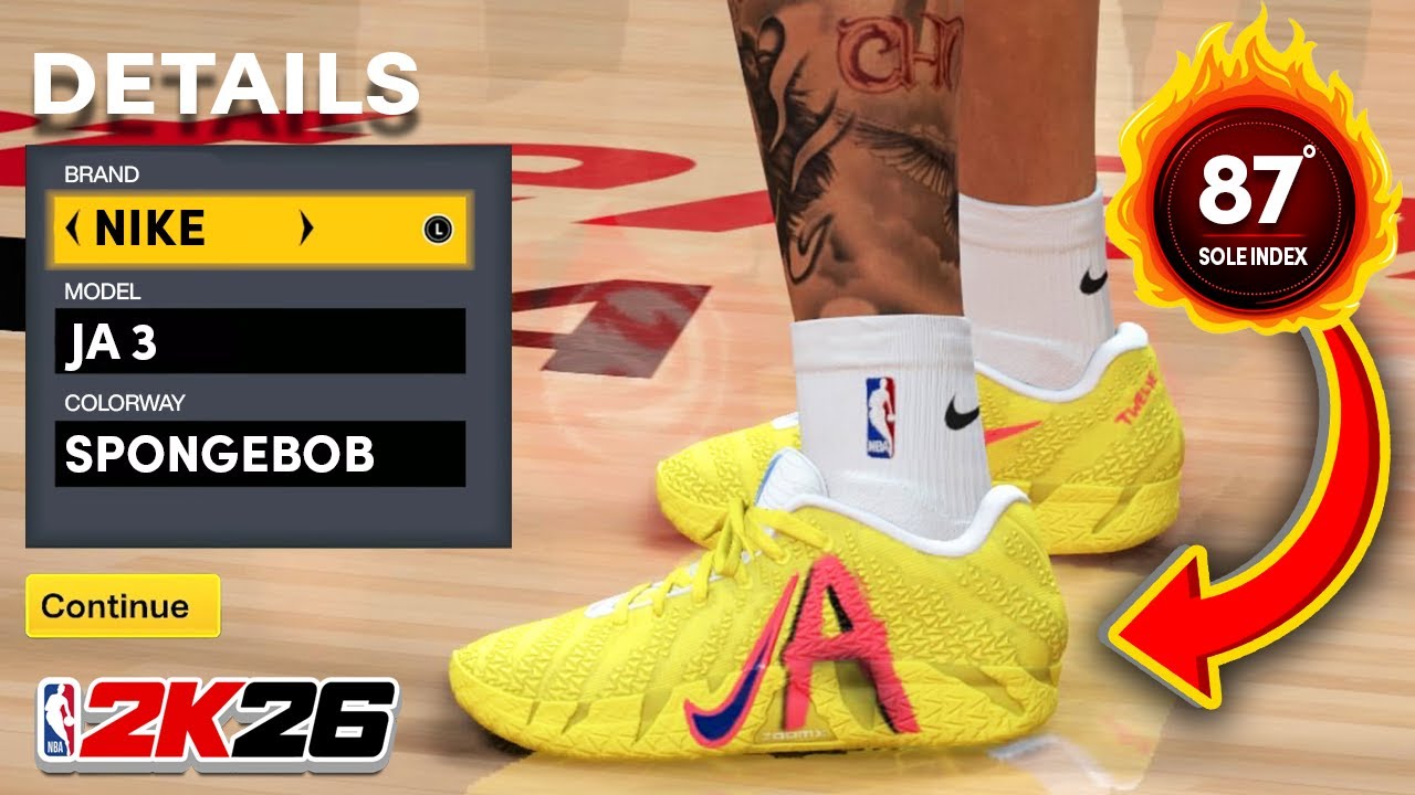 NBA 2K26 Shoe Creator: Nike Ja 3 Spongebob - YouTube