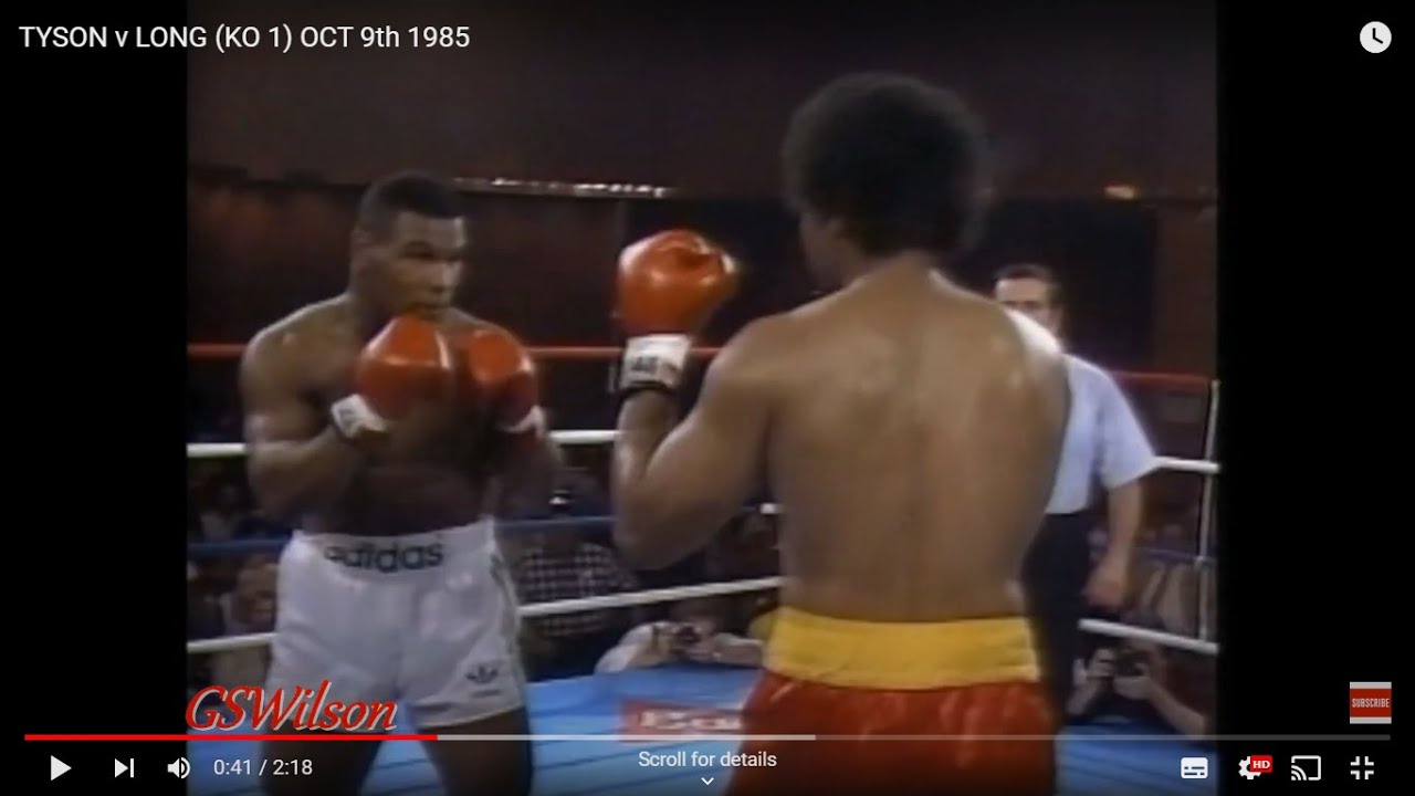 TYSON v LONG (KO 1) OCT 9th 1985 - YouTube