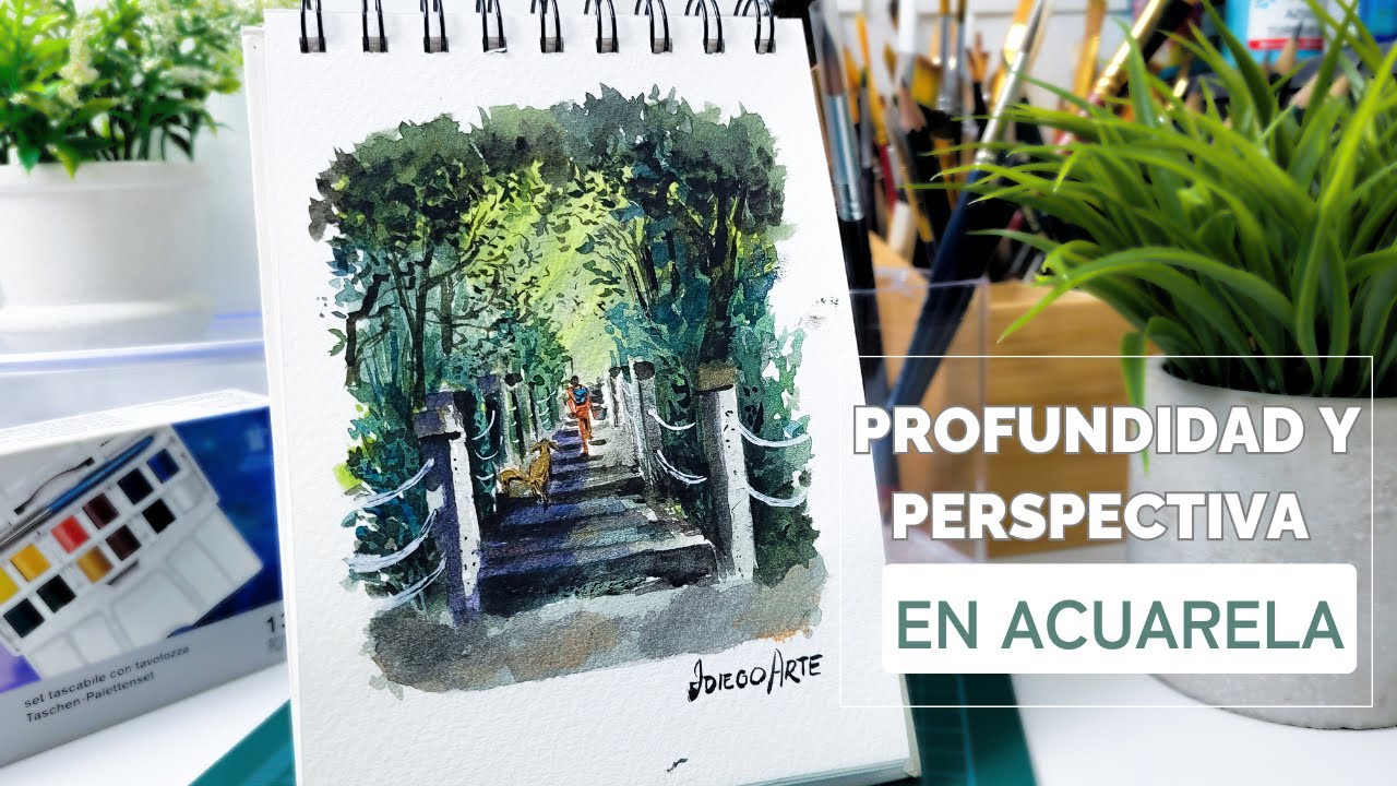 Cómo Pintar Profundidad y Perspectiva en Acuarela 🏞️ | Tutorial Fácil ...