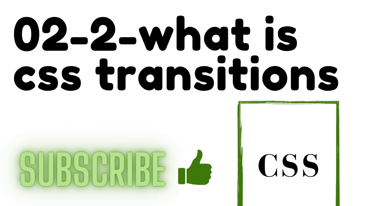 what is css transitions - YouTube