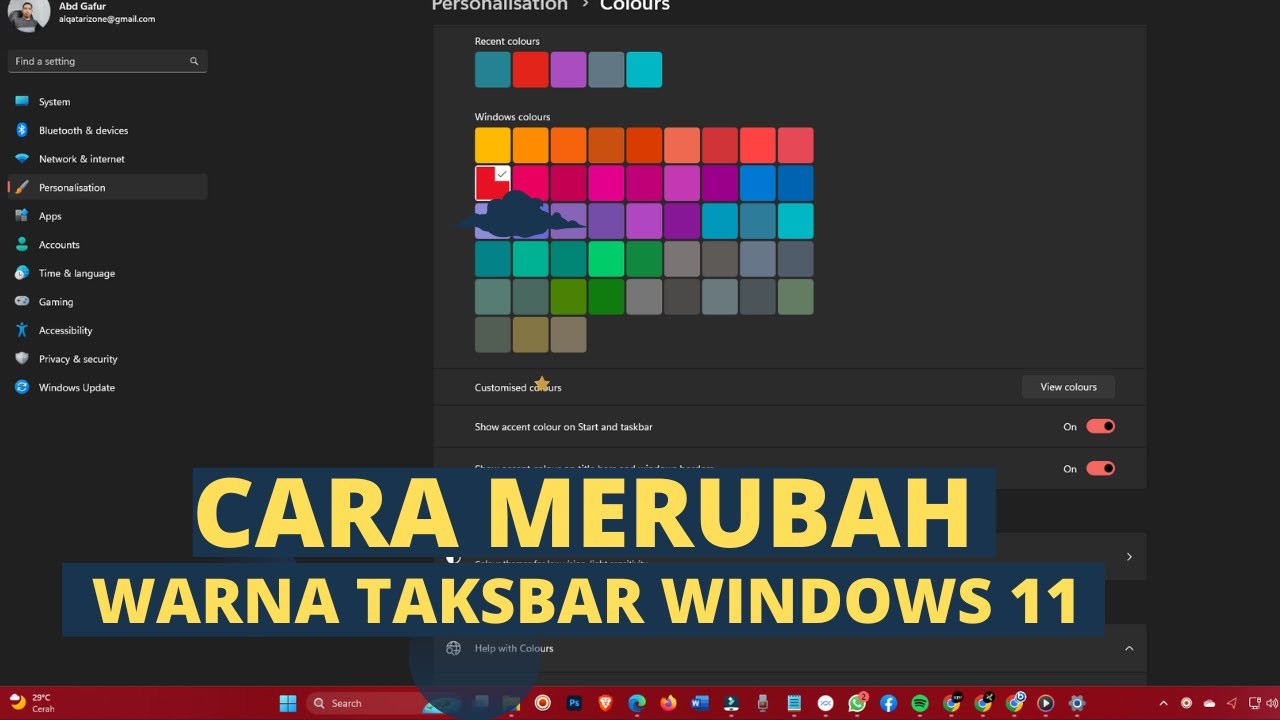 Cara Merubah Warna Taskbar Di Windows 11 - YouTube