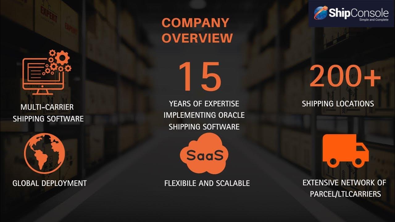 ShipConsole Company Overview | An Oracle Integrated Multi-Carrier Shipping Software - YouTube