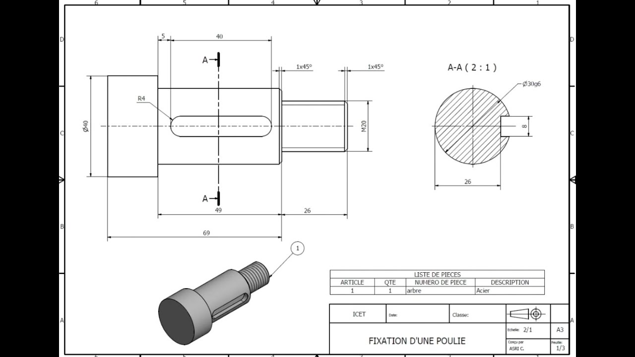 Réalisation d'une rainure de clavette sur une surface cylindrique - YouTube