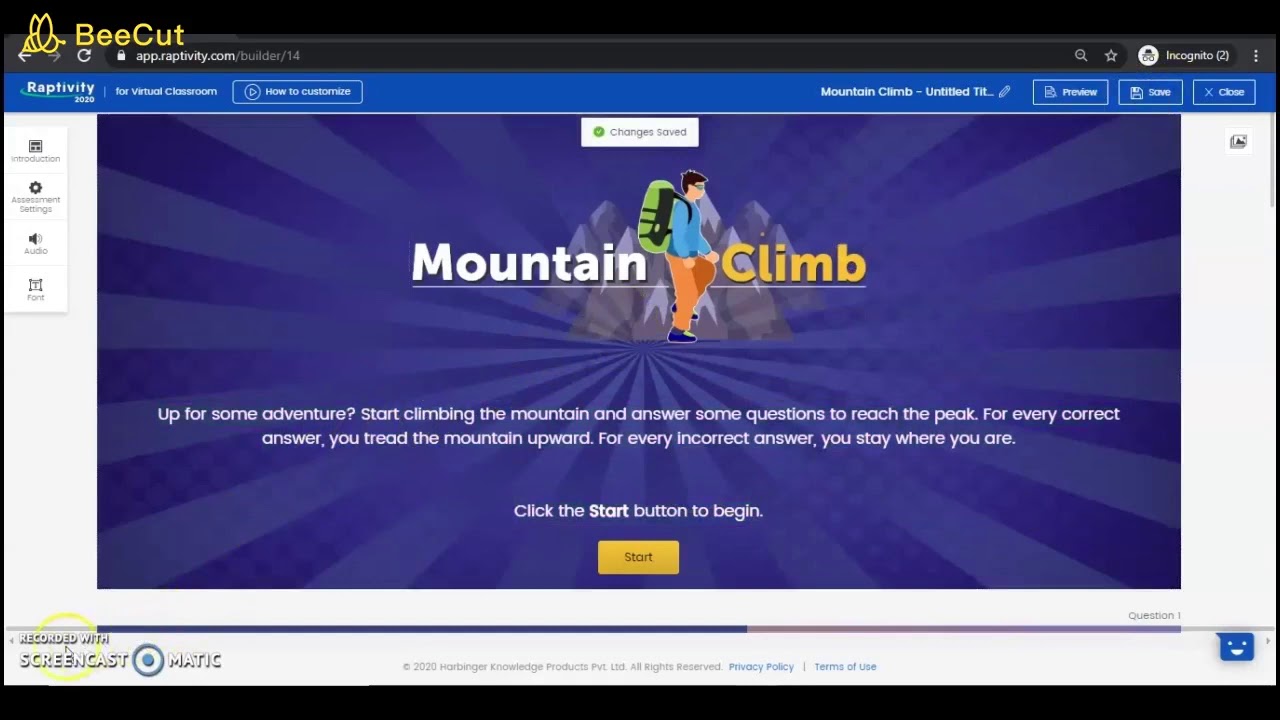Mountain Climb Activity - Raptivity for Virtual Classroom - YouTube