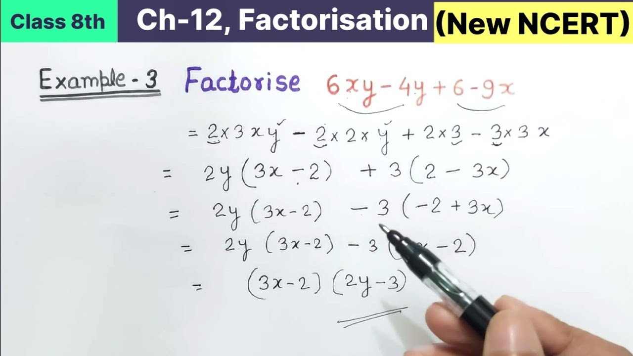 Class 8th Chapter 12 Factorisation Example 3 Factorise New NCERT Maths ...