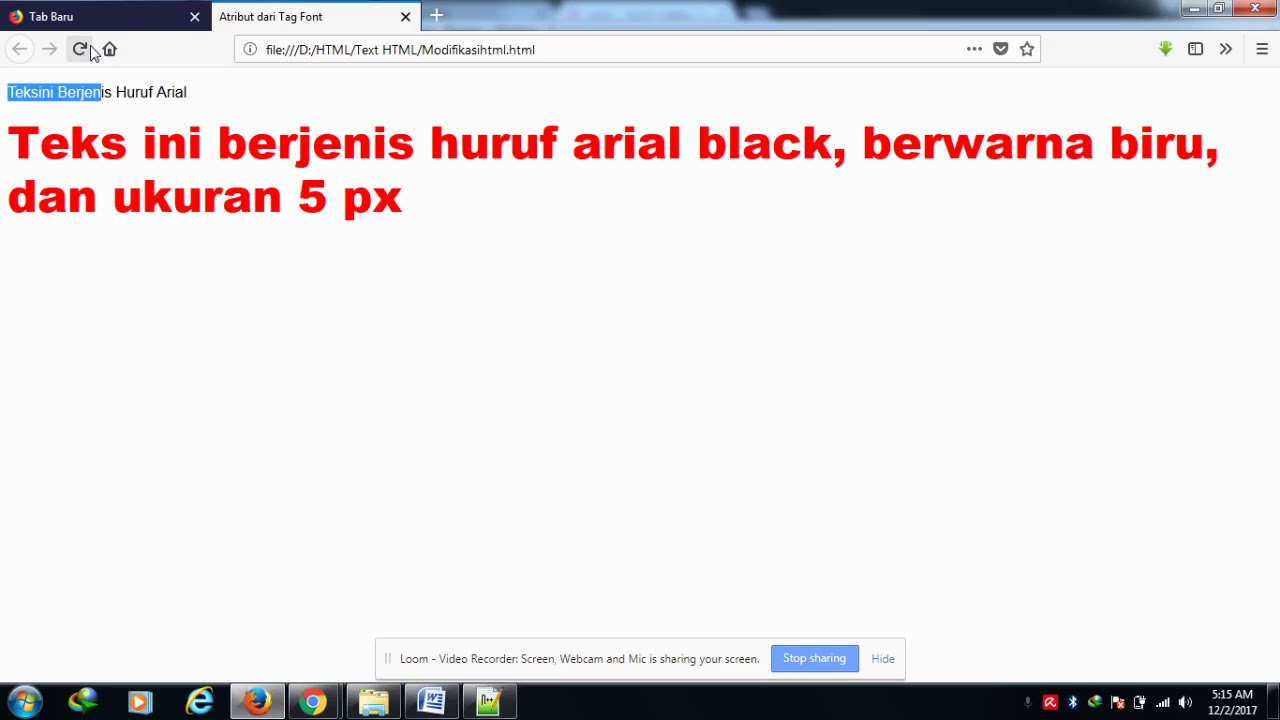 Tutorial Text HTML Part 4 Modifikasi jenis, ukuran, dan warna huruf ...